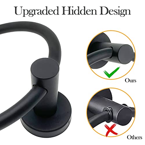 Towel Ring for Bathroom Matte Black Towel Ring Wall Mounted Hand Towel Rack Hangers Hand Towel Ring