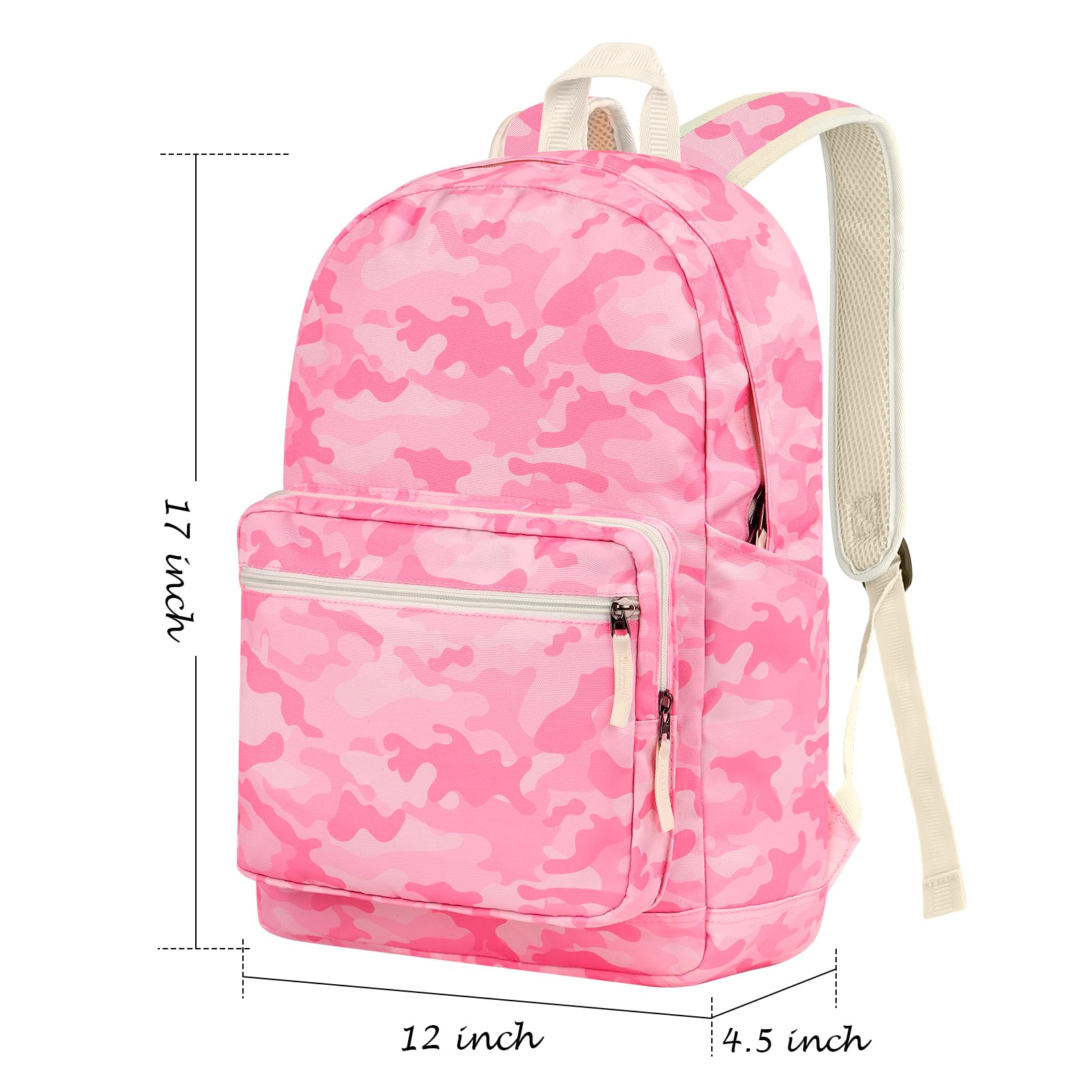 Choco Mocha Pink Camo Backpack for Girls Travel School Backpack 17 Inch