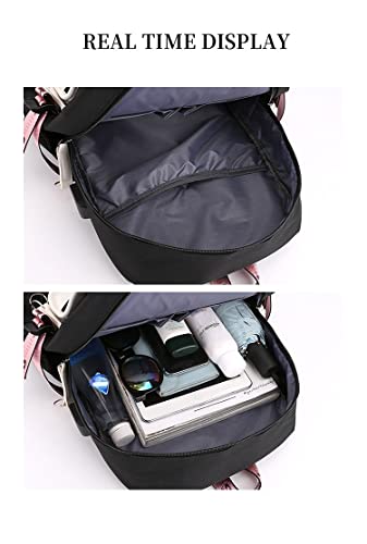 AMZTAN Travel Laptop Backpack for Students with USB Charging Port Oxford Handle Shoulder Tote Bag Laptop Schoolbag (Black)