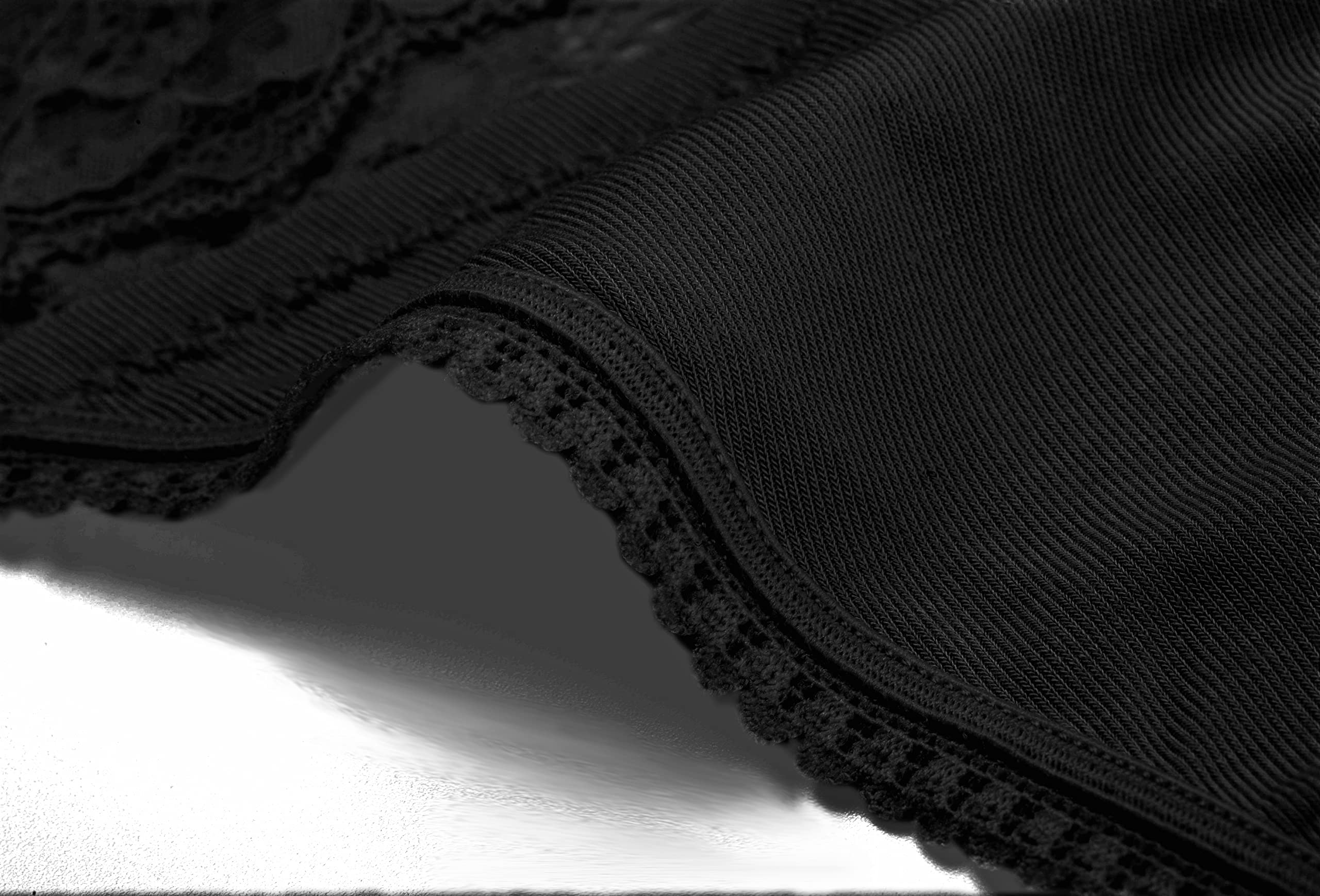 VEMILOTS Lace Thongs for Women Pack Seamless Stretch No Show Underwear Cotton Modal Thong Panties 5 Pack(5pc Black-S)