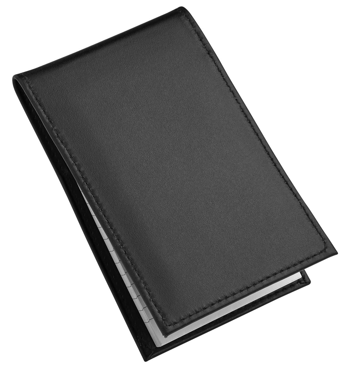 Black Leather Pocket Notepad Holder for 3x5 Inch Memo Pad Holder D and K Police Pocket Notebook, 1 3x5 Inch Lined Notepad Included