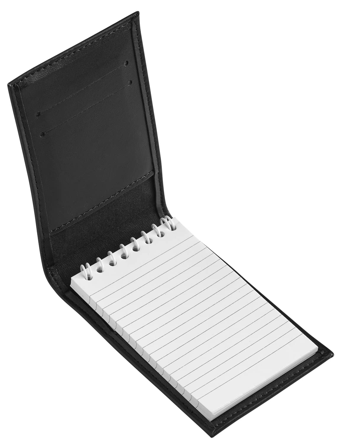 Black Leather Pocket Notepad Holder for 3x5 Inch Memo Pad Holder D and K Police Pocket Notebook, 1 3x5 Inch Lined Notepad Included