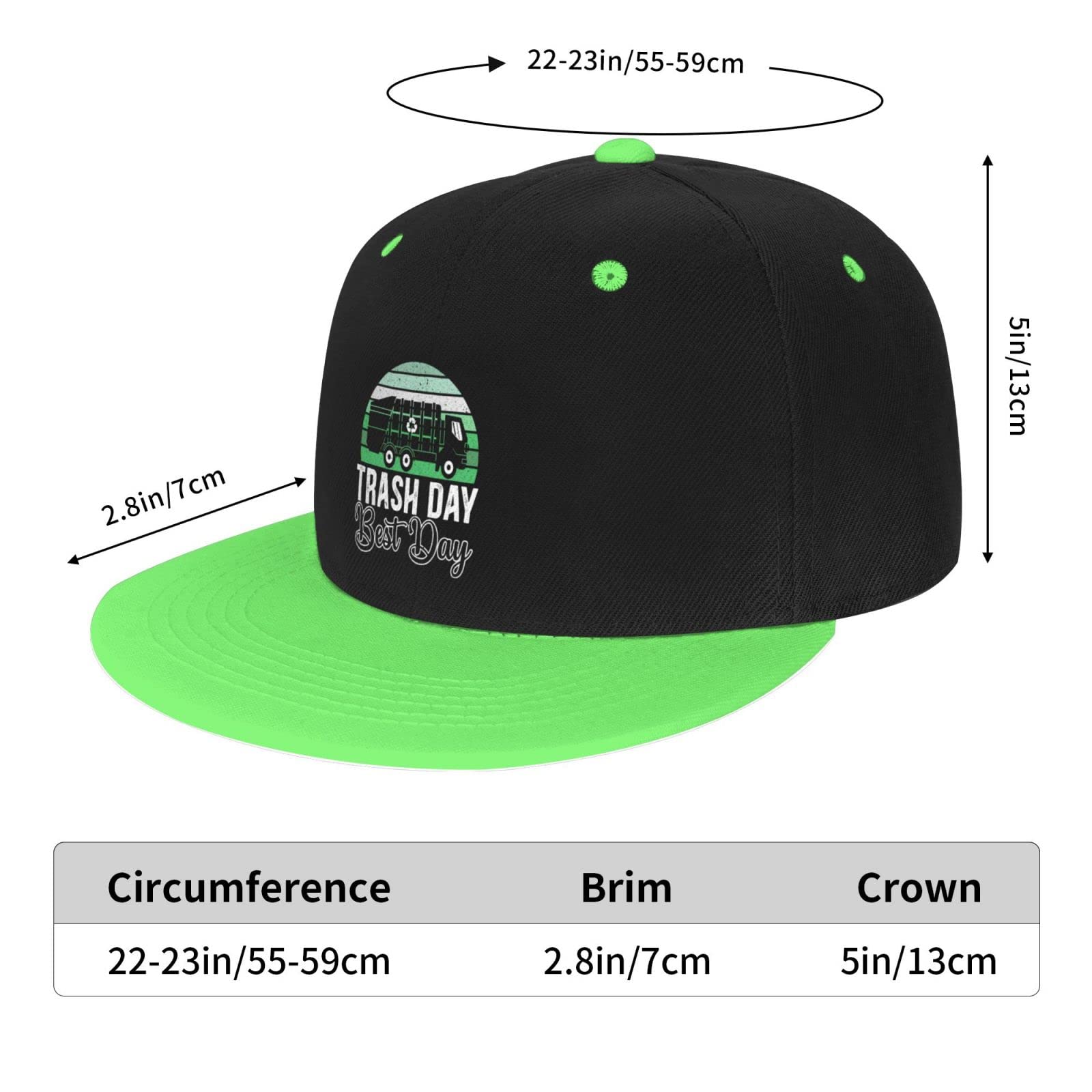 Trash Day Best Day Waste Management Garbage Truck Baseball Cap Women Men Adults Adjustable Summer Dad Golf Green Trucker Hat