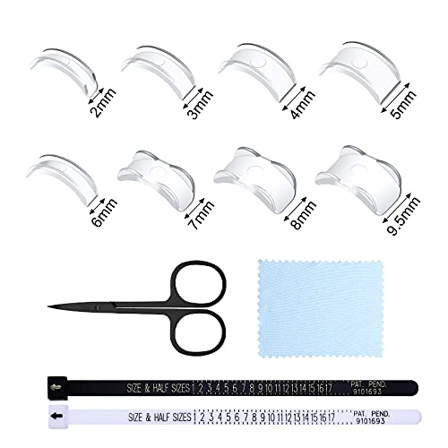 Invisible Ring Sizer Adjuster Ring Spacer Ring Guards Ring Sizer Loose Ring Size Reducer with Ring Gauge Measuring Tool Jewelry Polishing Cloth and Scissors for Man and Woman Rings(53pieces)
