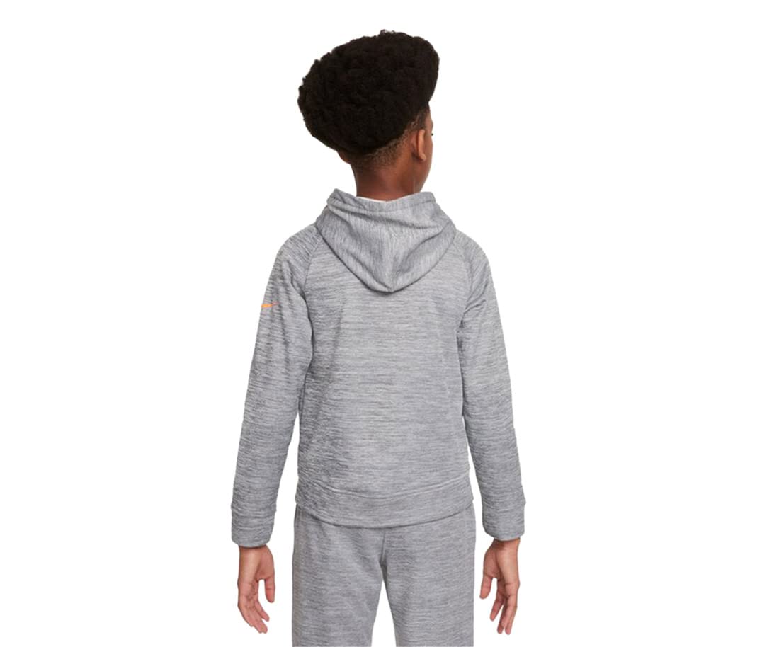 Nike Therma-fit Swoosh Pullover Boys Active Hoodies Size M, Color: Grey/Heather Grey-Grey