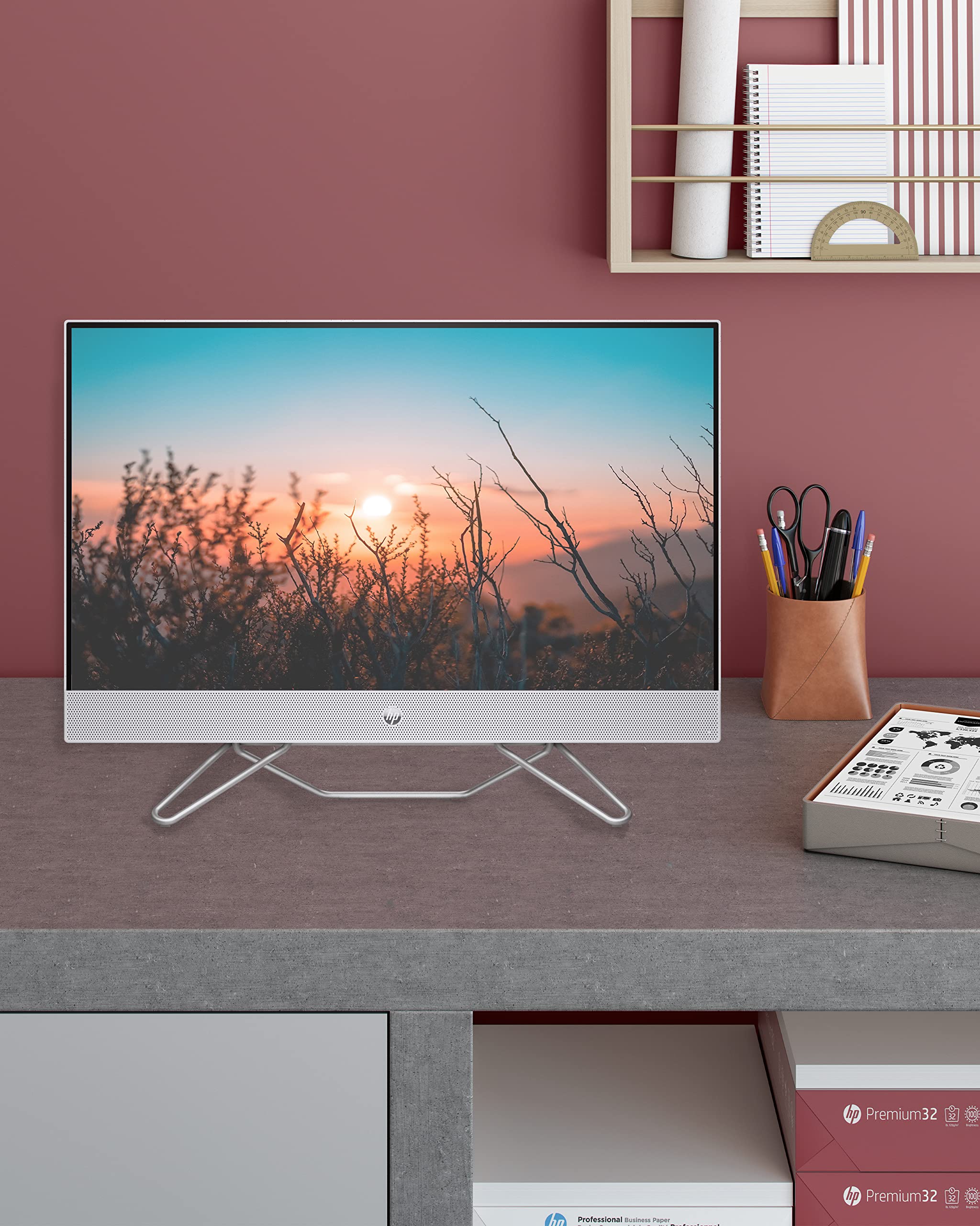 HP 23.8” All-in-One Desktop PC, Intel Celeron Processor J4025, 4 GB RAM, 256 GB SSD, FHD Windows 11 Home Webcam (24-cb0110, 2022) (Renewed)…