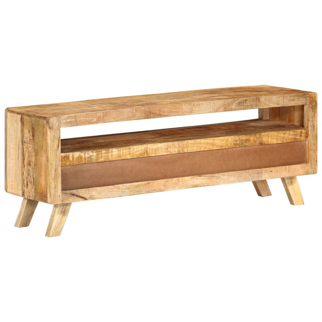 vidaXL Solid Mango Wood TV Unit - Versatile and Stylish Wooden TV Stand with Spacious Drawers and Shelf - Durable, Polished, and Painted - 43.3"x11.8"x15.7" Dimensions