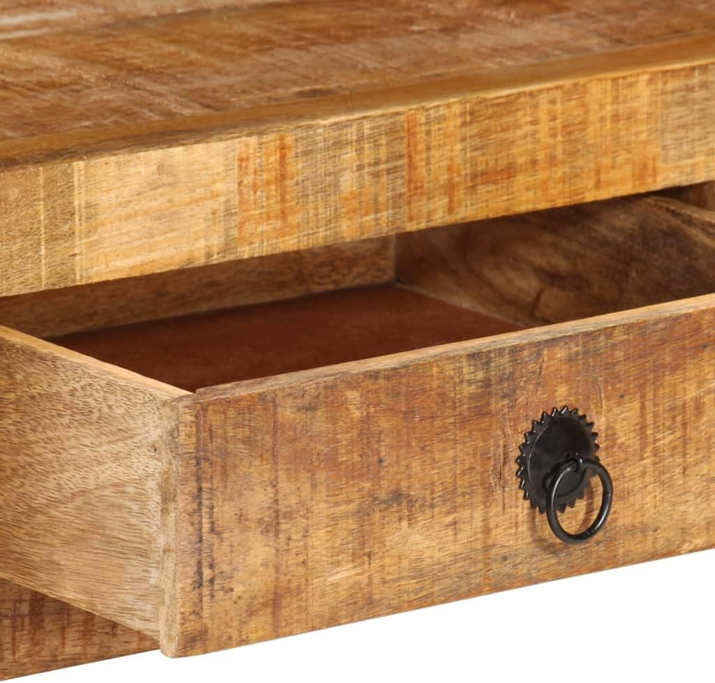 vidaXL Solid Mango Wood TV Unit - Versatile and Stylish Wooden TV Stand with Spacious Drawers and Shelf - Durable, Polished, and Painted - 43.3"x11.8"x15.7" Dimensions