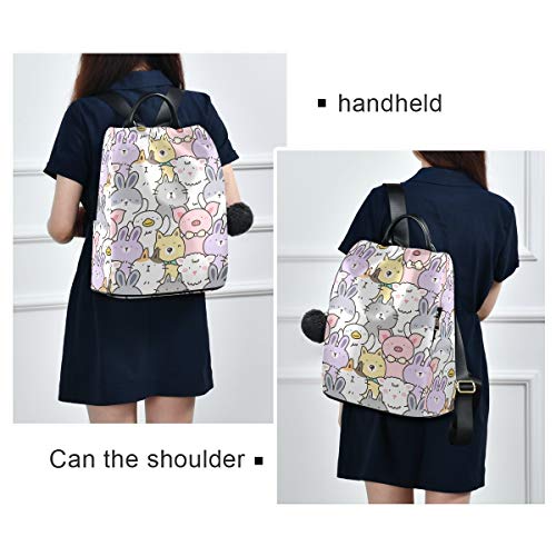 ALAZA Cute Animal Cat Pig Rabbit Sheep Backpack for Daily Shopping Travel