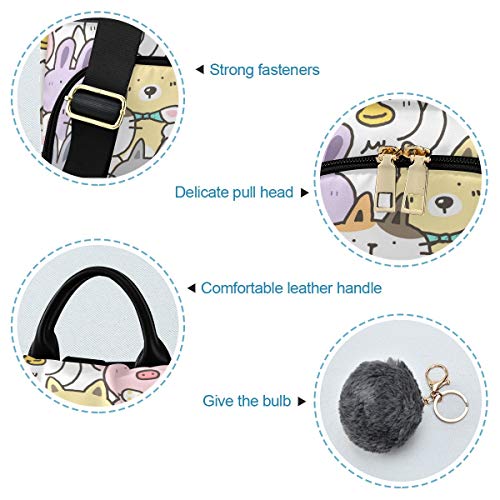 ALAZA Cute Animal Cat Pig Rabbit Sheep Backpack for Daily Shopping Travel