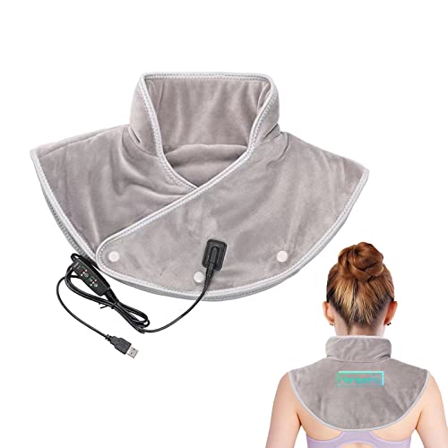 Neck Heating Pad,Haniperis Heated Neck Shoulder Wrap with Auto Shut Off and 3 Adjustable Temperature,Electric Thermal Compress Neck Brace,Heat Therapy for Soreness & Stiffness Pain Relief (XL)