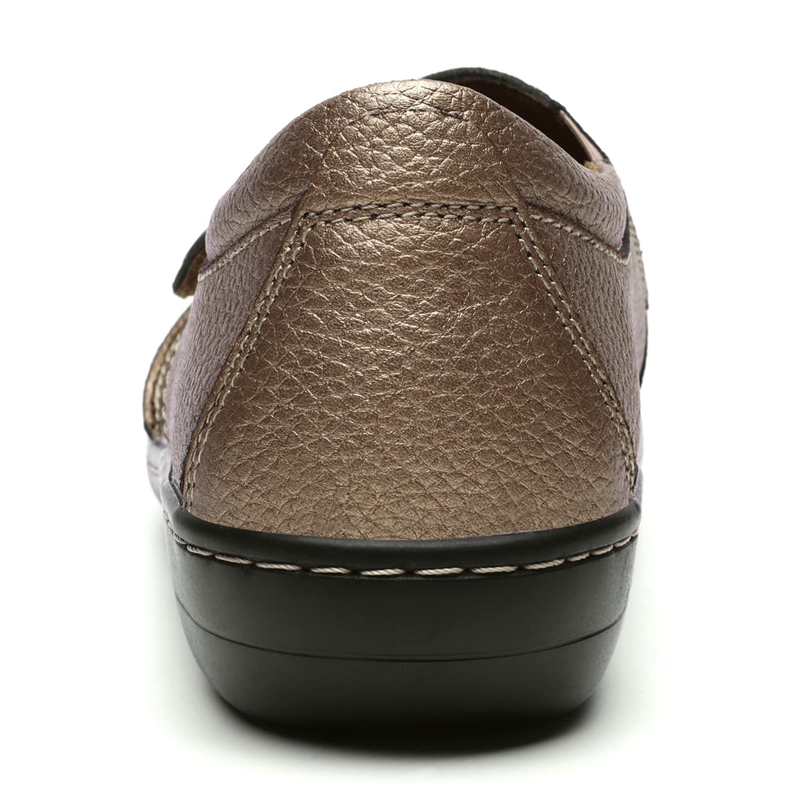 Geoeleph Women's Gold Loafers Casual Slip-Ons Comfort Walking Flats Leather Driving Moccasins 8 M US