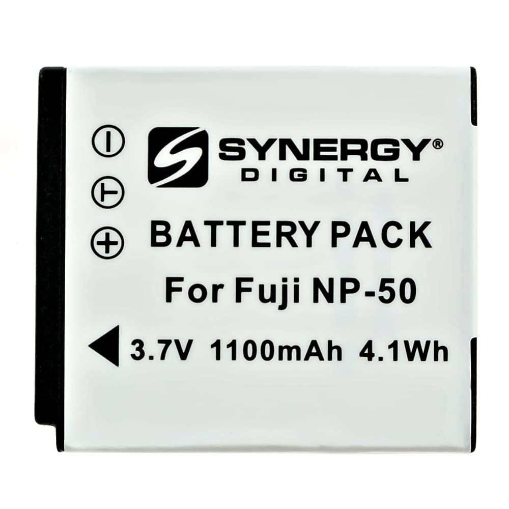 Synergy Digital Digital Camera Batteries, Compatible with Fujifilm NP-50, NP-50A Digital Camera Batteries (li-ion, 3.7V, 1000 mAh), Set of 2