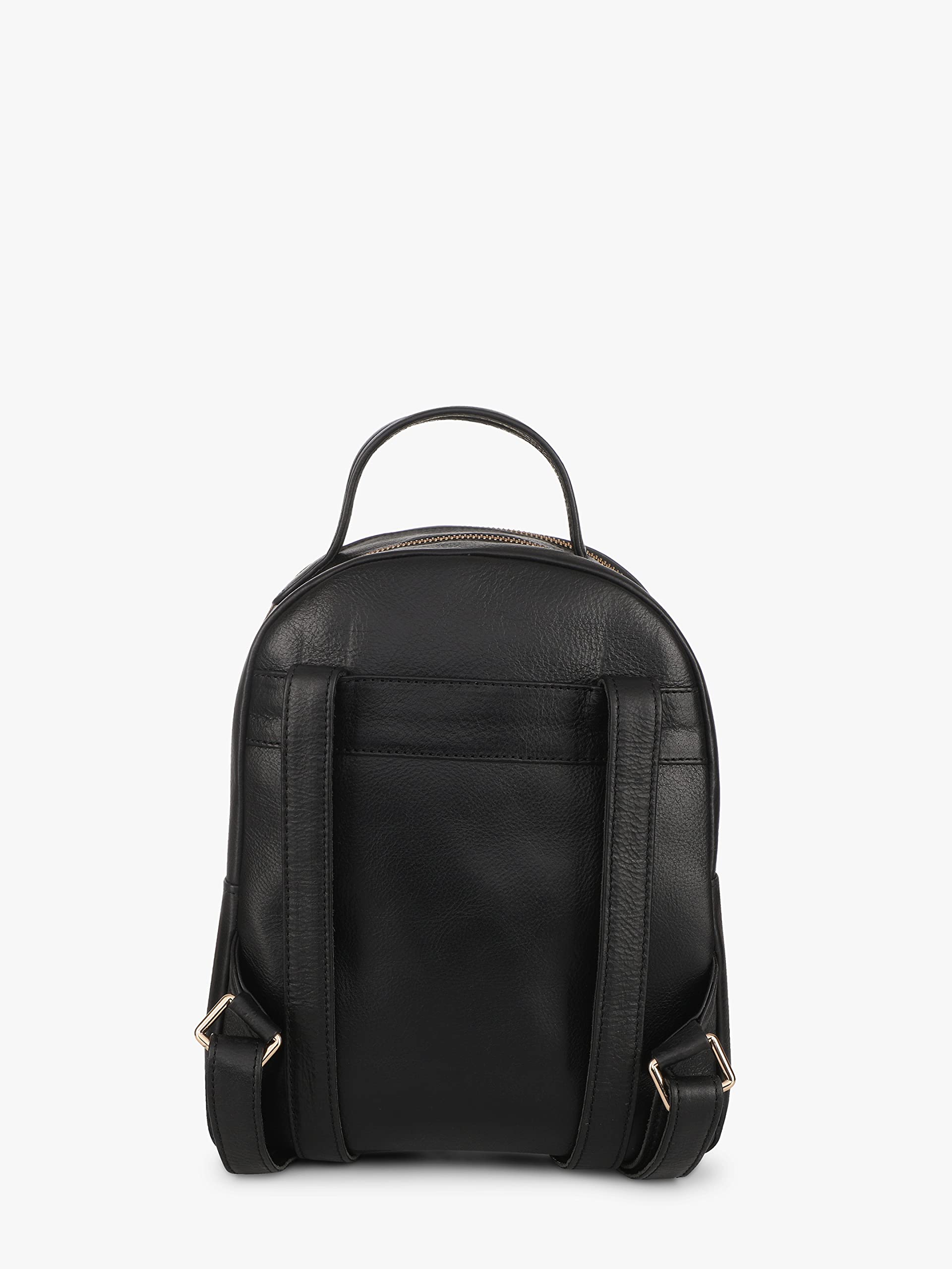 Pelle Luxur Women Genuine Leather Business Work Laptop Backpack- Purse For College Travel Large Capacity (Black)