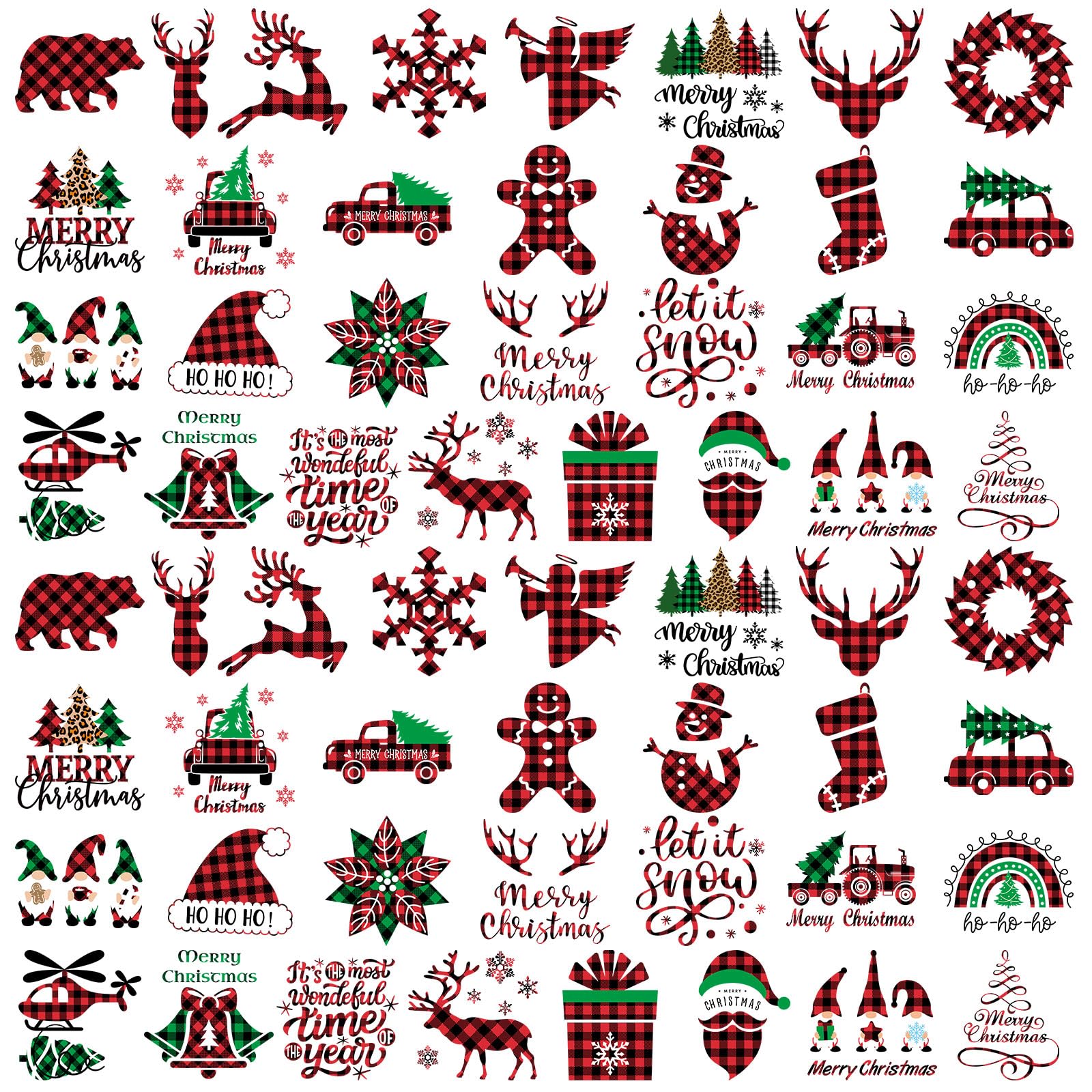 Dilunave 60 Sheets Christmas Iron on Transfers Santa Claus Patches Stickers Washable Heat Appliques Thermal Transfer Stickers for Shirt Cloth DIY Crafts Party Favors(Truck)