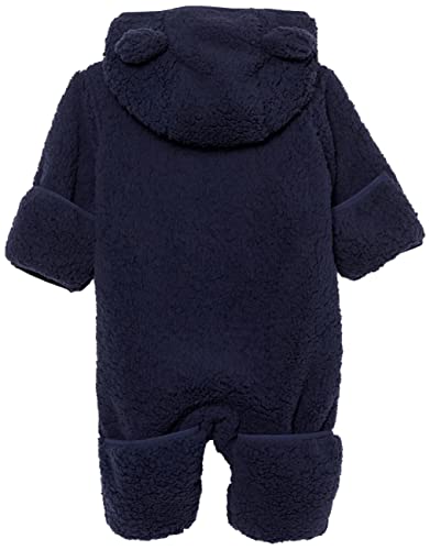 Amazon Essentials Unisex Babies' Sherpa Fleece Bunting Suit, Dark Navy, 0-3 Months