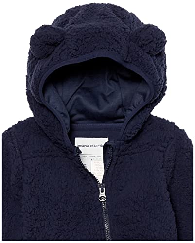 Amazon Essentials Unisex Babies' Sherpa Fleece Bunting Suit, Dark Navy, 0-3 Months