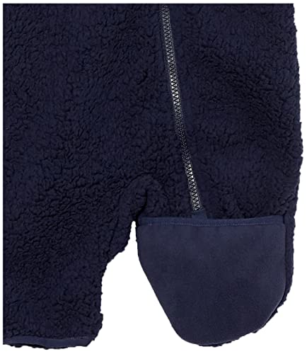 Amazon Essentials Unisex Babies' Sherpa Fleece Bunting Suit, Dark Navy, 0-3 Months
