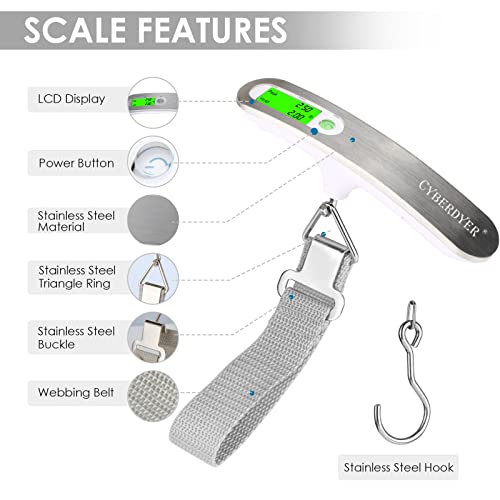 110 lbs Digital Bow Scale Recurve Archery Bow Scale Bow Poundage Scale Hunting Scale Luggage Scale with Peak and Hold Scale LCD Display