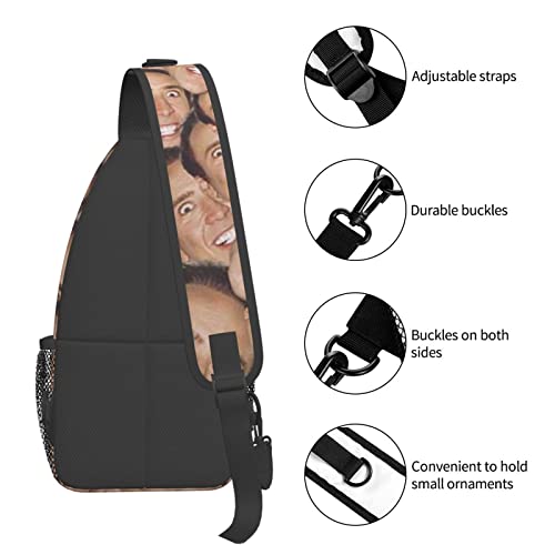 Nicolas Cage Crossbody Bag,Sling Shoulder Backpack, for Outdoor Travel,Sports,Camping,Hiking,Shoulder Bags