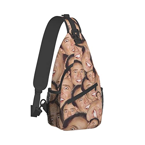 Nicolas Cage Crossbody Bag,Sling Shoulder Backpack, for Outdoor Travel,Sports,Camping,Hiking,Shoulder Bags