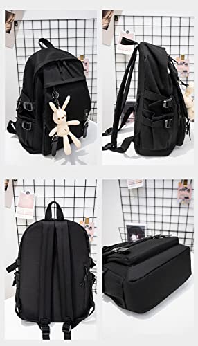 Samarr ZBIBYO Anime Hanako-kun Backpack for School Cute With doll pendant,Yashiro Nene unisex cosplay bookbag (Black4)