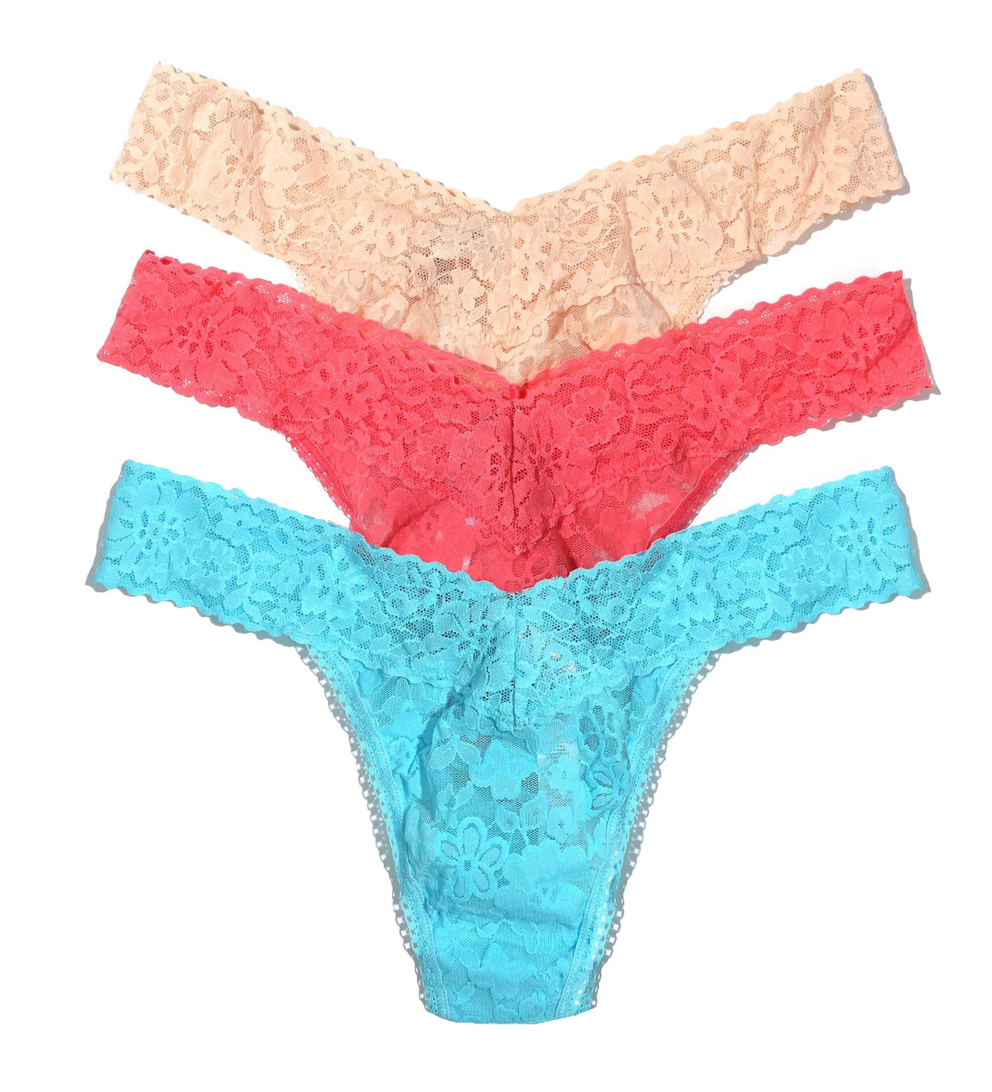 hanky panky Daily Original Thong Value 3-Pack Cassis/Starburst/Mermaid Tail One Size