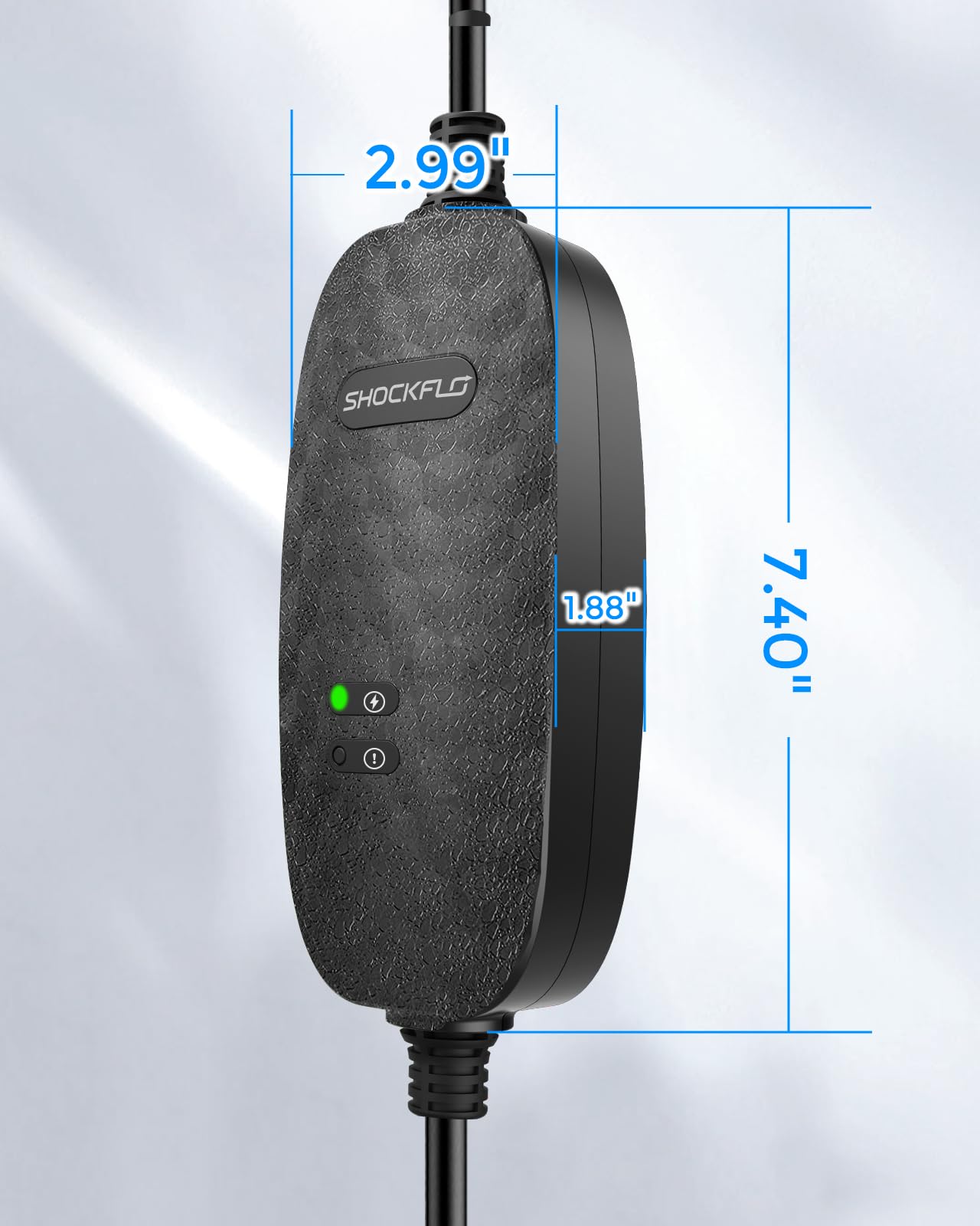 ShockFlo G Mini Level 1-2 EV Charger,16 Amp 110-240V 21ft Portable Electric Vehicle Charger,NEMA 6-20 Plug with NEMA 5-15 Adapter for J1772 Electric Cars