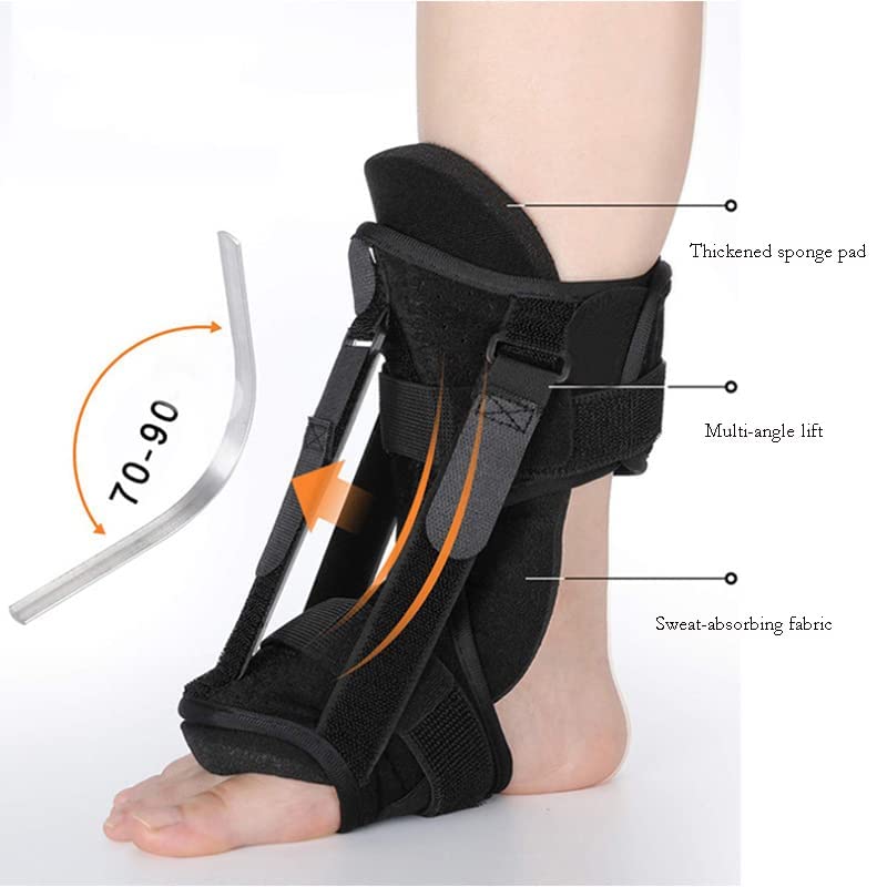 FIAYIGIL Plantar Fasciitis Night Splint, Foot Drop Orthosis Adjustable Elastic Sole Night Splint Ankle Fixation Effective Relief from Achilles Tendonitis, Heel and Ankle Pain