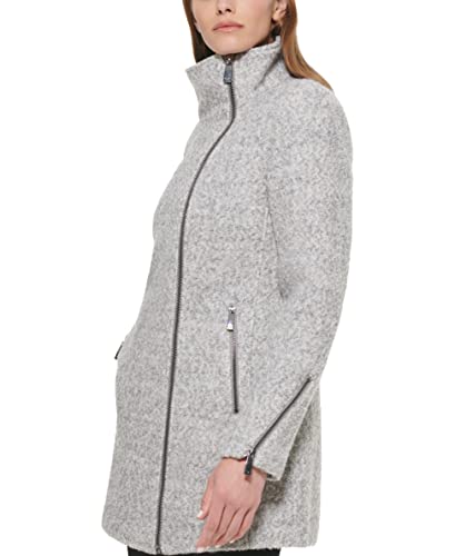 Calvin Klein Women's Asymmetrical Wool Jacket, Light Grey, X-Large