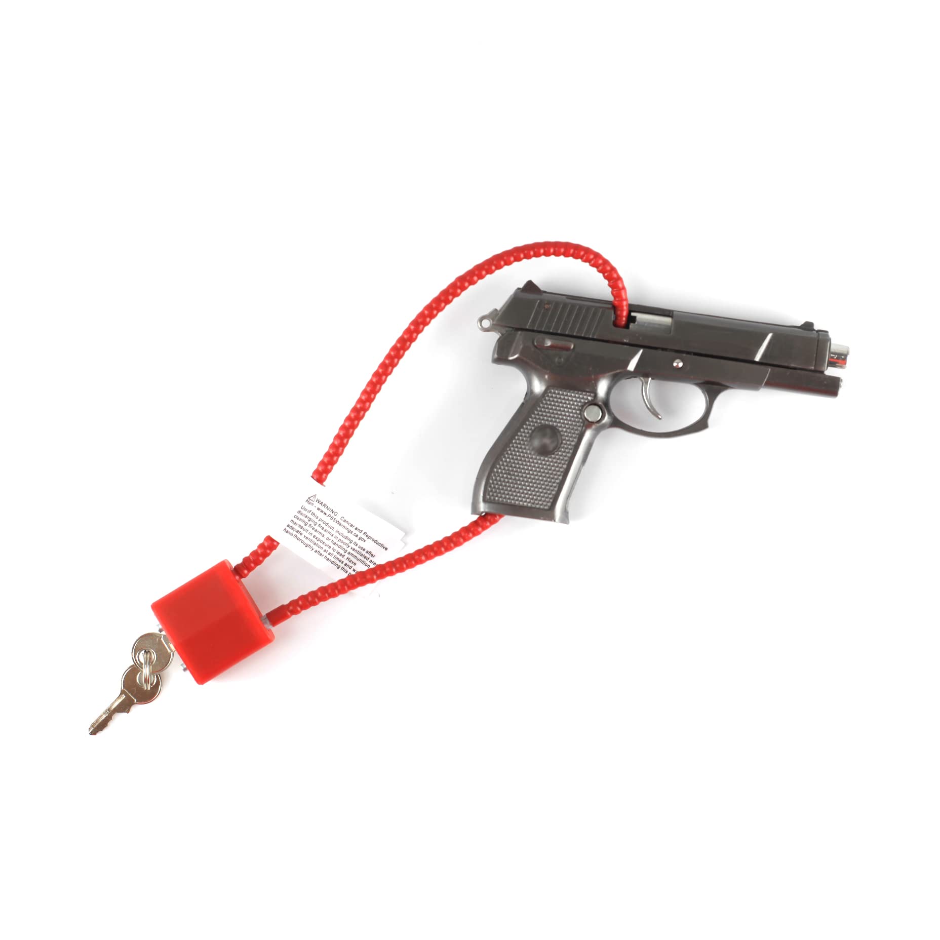 TAOZUONG 15 Inch Gun Lock, Trigger Lock, Cable Gun Lock for Firearm Locking and Secured Storage, Red Cable Lock, Doj Approved