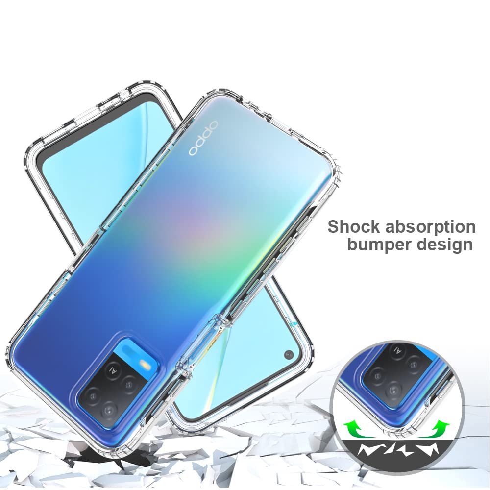 Pzwoxukhov Case for Oppo A54 4G CPH2239 Case Cover,high Transparency,Gradient Color,Anti-Drop Shock Absorption Case Black