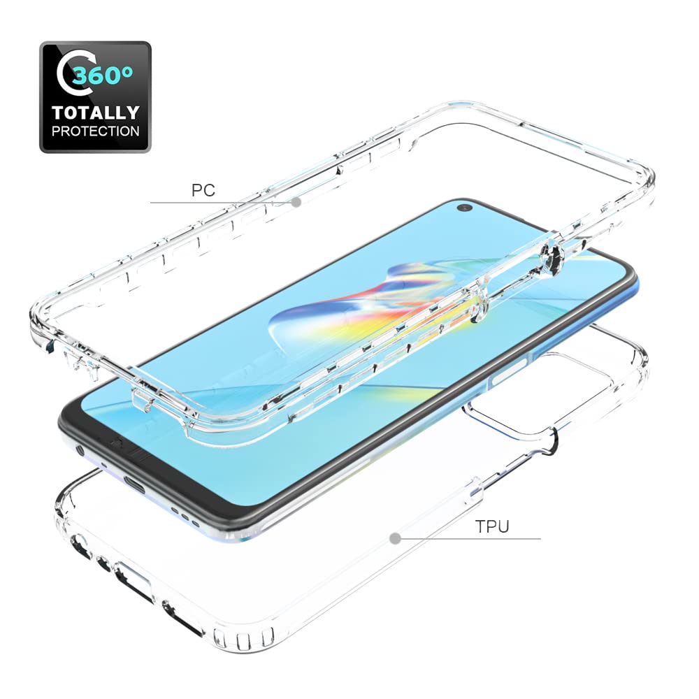 Pzwoxukhov Case for Oppo A54 4G CPH2239 Case Cover,high Transparency,Gradient Color,Anti-Drop Shock Absorption Case Black