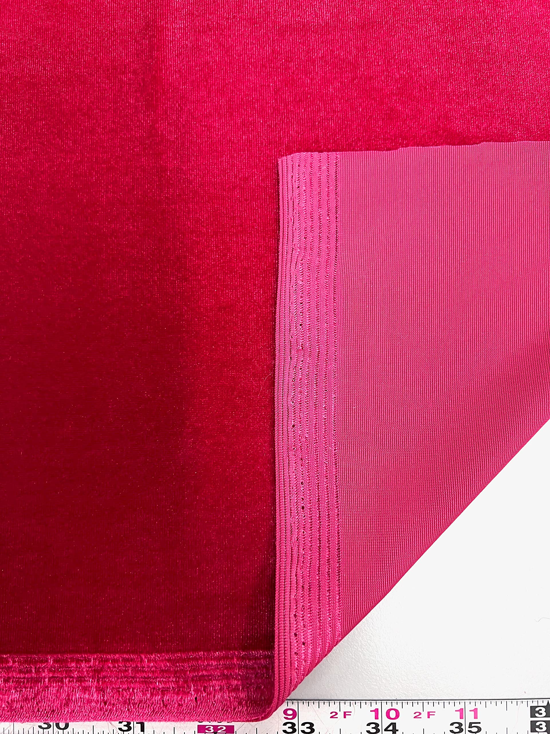 Princess Fuchsia Polyester Spandex Stretch Velvet Fabric for Bows, Top Knots, Head Wraps, Scrunchies, Clothes, Costumes, Crafts - 10001