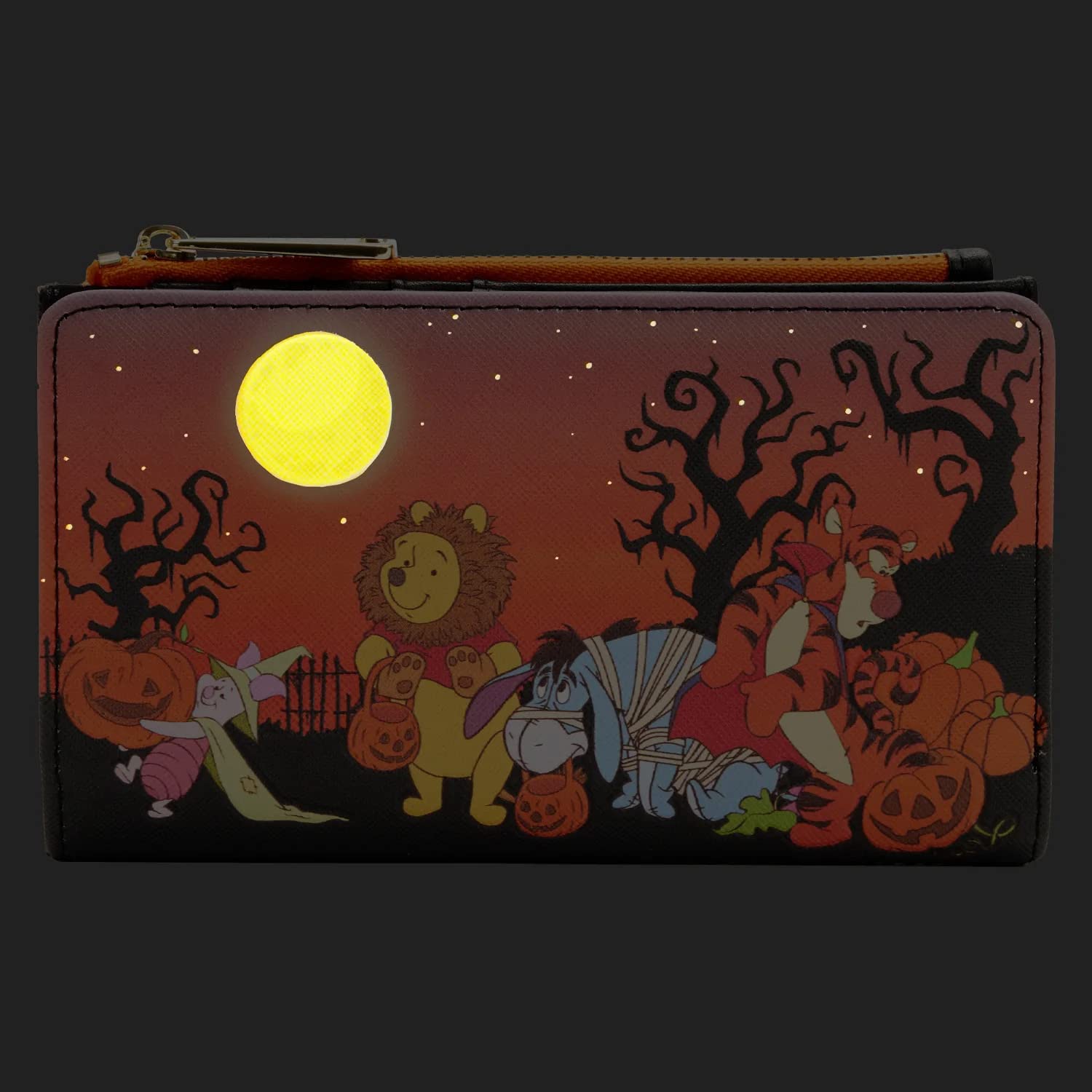 Loungefly Disney Winnie the Pooh Halloween Group Glow-in-the-Dark Flap Wallet