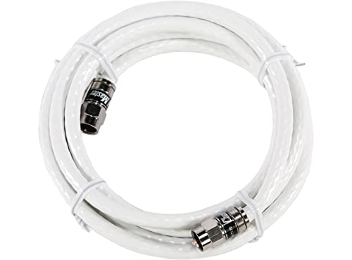 Channel Master 3' Coaxial Cable - Premium-Grade RG6 Coaxial Cable, Tri-Shield Construction, Weatherproof Compression Connectors, Indoor/Outdoor, Low Loss Ideal for Digital HDTV Antennas (White)