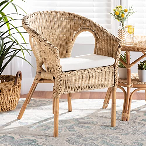 bali & pari Abbey Natural Rattan Dining Chair, One Size