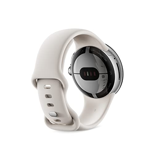 Google Pixel Watch 1st Gen (Previous Model) - Android Smartwatch with Fitbit Activity Tracking - Heart Rate Tracking Watch - Polished Silver Stainless Steel case with Chalk Active band - LTE