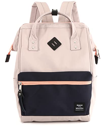 himawari Travel School Backpack with USB Charging Port 15.6 Inch Doctor Work Bag for Women&Men College Students(9003-Grey pink04#)