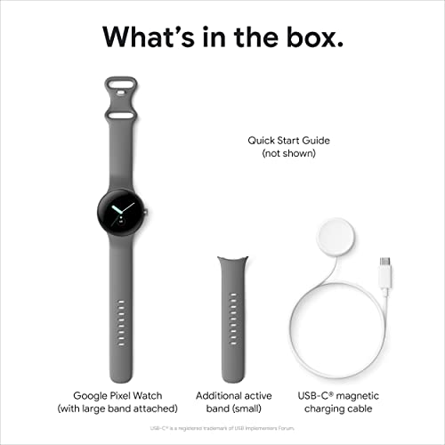 Google Pixel Watch 1st Gen (Previous Model) - Android Smartwatch with Fitbit Activity Tracking - Heart Rate Tracking Watch - Polished Silver Stainless Steel case with Chalk Active band - LTE