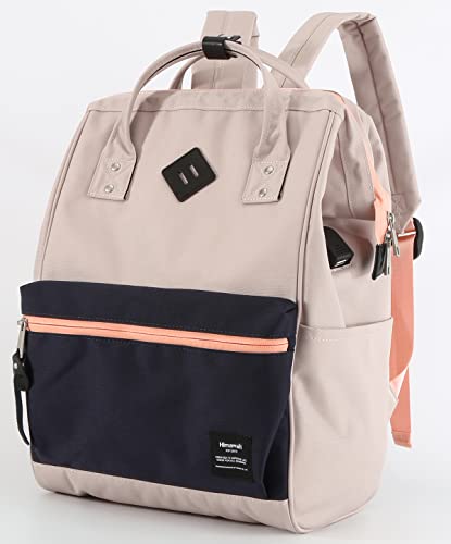 himawari Travel School Backpack with USB Charging Port 15.6 Inch Doctor Work Bag for Women&Men College Students(9003-Grey pink04#)