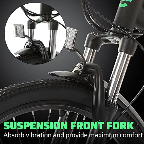ECOTRIC 26" Electric Bike 350W Bruthless Motor 36V/12.5AH Removable Lithium Battery Powerful Electric City Bicycle Mountain Ebike Suspension Fork Throttle and Pedal Assist UL Certified