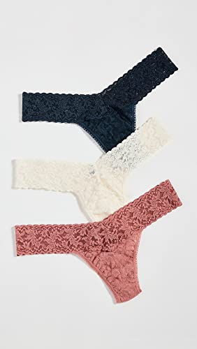 hanky panky Women's Low Rise Thong 3 Pack Prnt Box, Natural Rhythm, One Size
