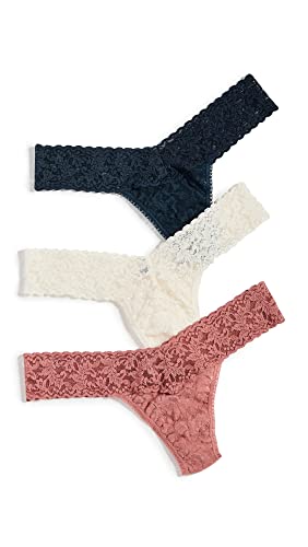 hanky panky Women's Low Rise Thong 3 Pack Prnt Box, Natural Rhythm, One Size