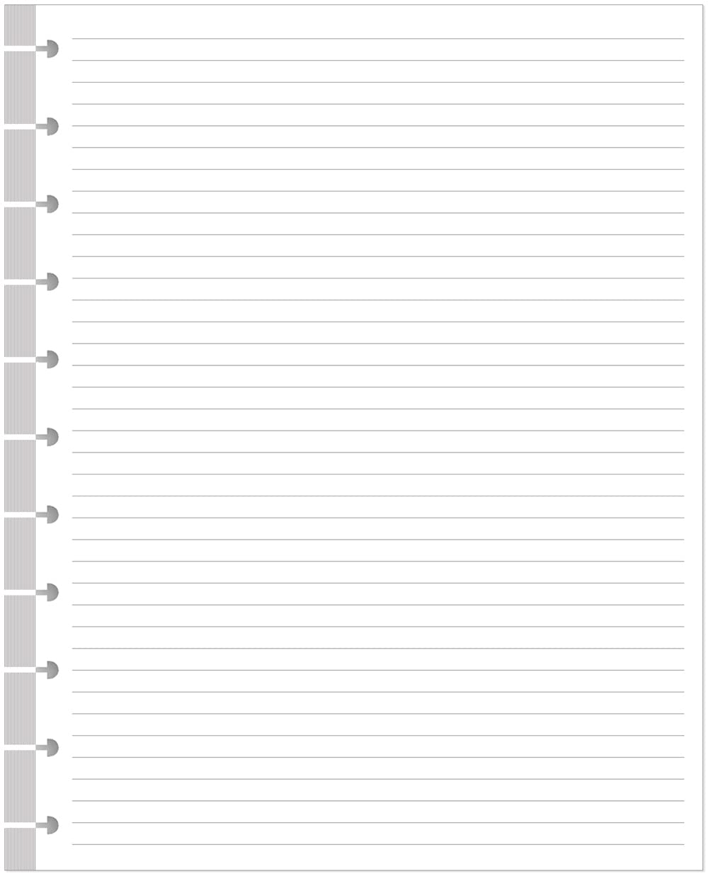 A4 TUL Discbound Lined Refill Paper, 11 Disc Hole Punched Ruled Filler Paper, 100Sheets / 200Pages Loose-Leaf Paper, 100gsm White Paper, 8.5'' x 11''