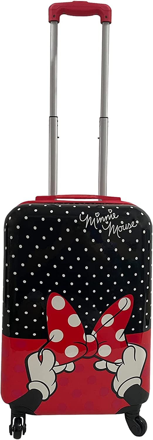 Fast Forward Minnie Mouse Luggage Hard Side Tween Spinner Rolling Suitcase for Kids Carry-On Travel Trolley - 21 Inch