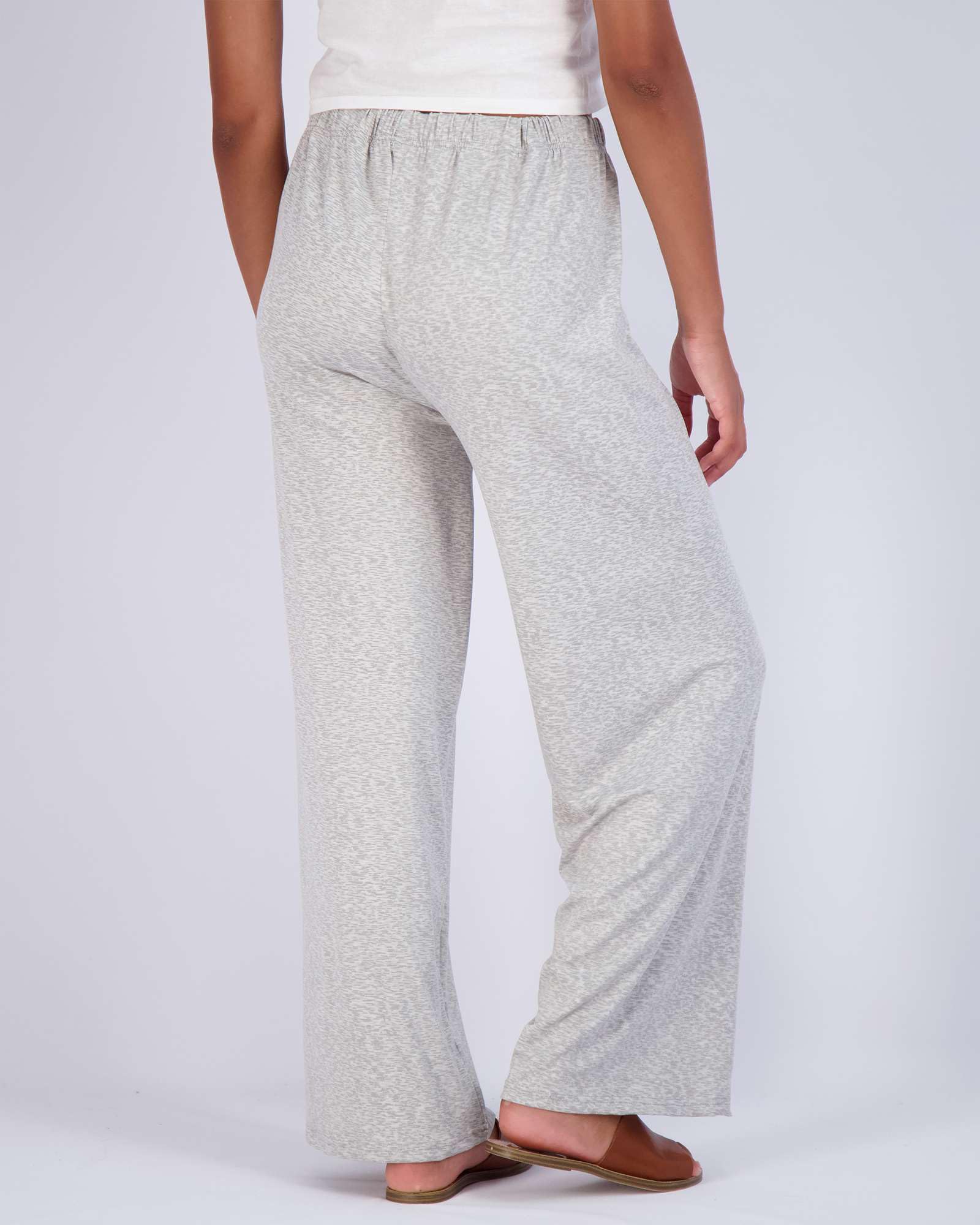 Real Essentials 3 Pack Soft Palazzo Pajama Pants for Women, Wide Leg Comfortable Casual Lounge Yoga Bottoms, Multicolor, Set 7, X-Large