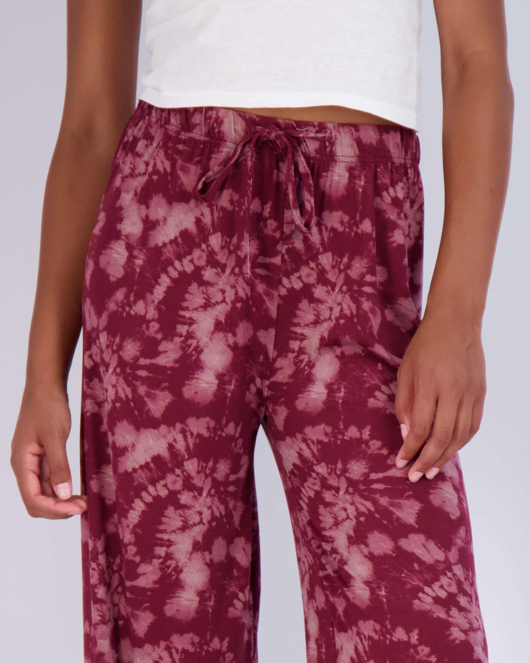 Real Essentials 3 Pack Soft Palazzo Pajama Pants for Women, Wide Leg Comfortable Casual Lounge Yoga Bottoms, Multicolor, Set 7, X-Large