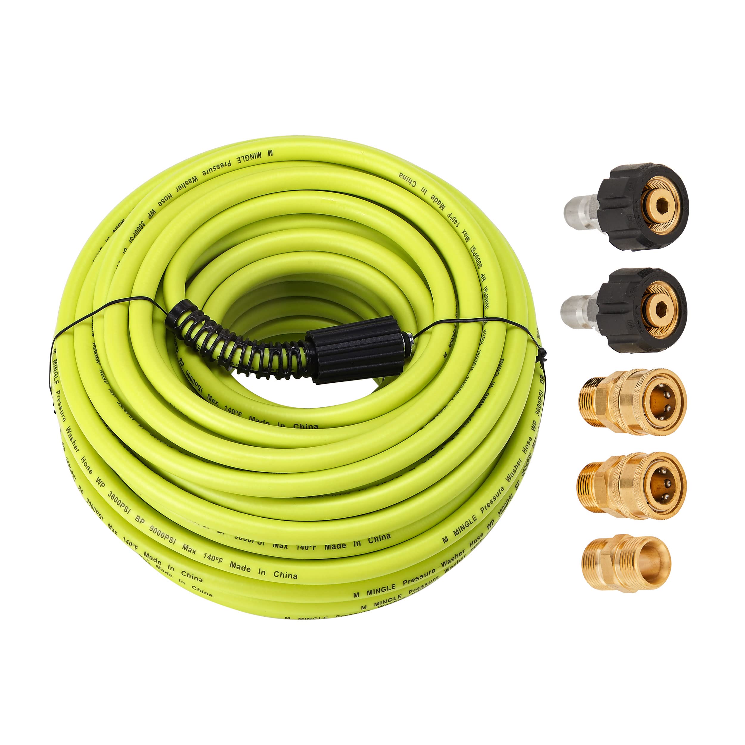 M MINGLE High Pressure Washer Gun Snow Foam Lance with Pressure Washer Hose
