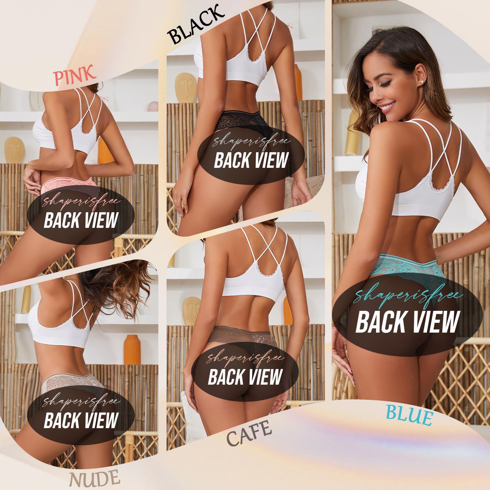 shaperisfree Lace Thong Period Underwear for Women, Leak Proof Period Thongs, Absorbent Panty, Menstrual Thong Bikini Bottom